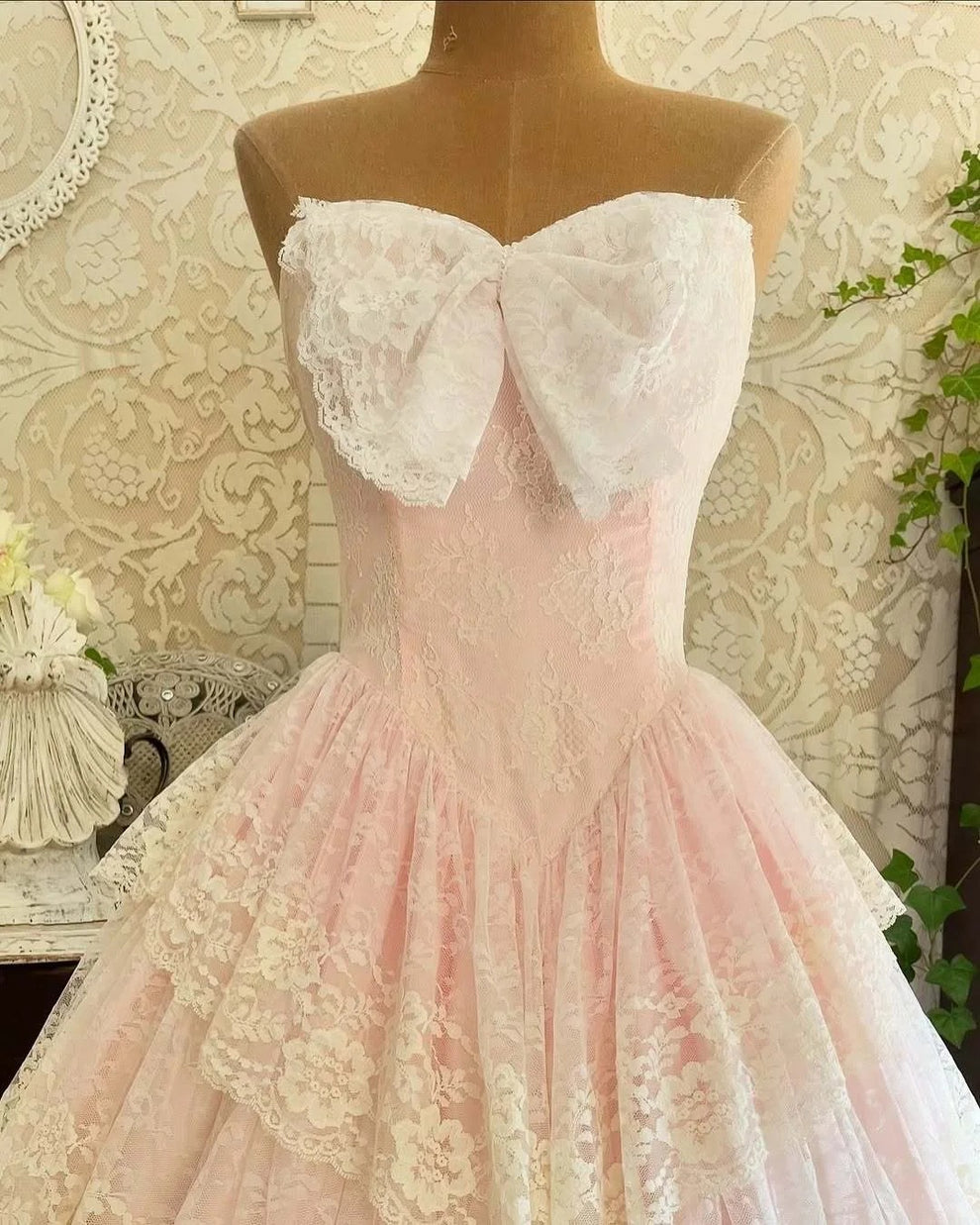 A Line Pink Prom Party Dresses Lace Tulle Unique Evening Dress cg26047 ...