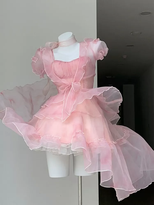 vintage high low pink homecoming dress 18th birthday outfits cg25030 ...