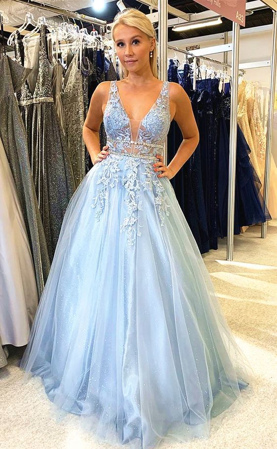 modest blue prom dresses, ball gown prom dresses cg11515 – classygown